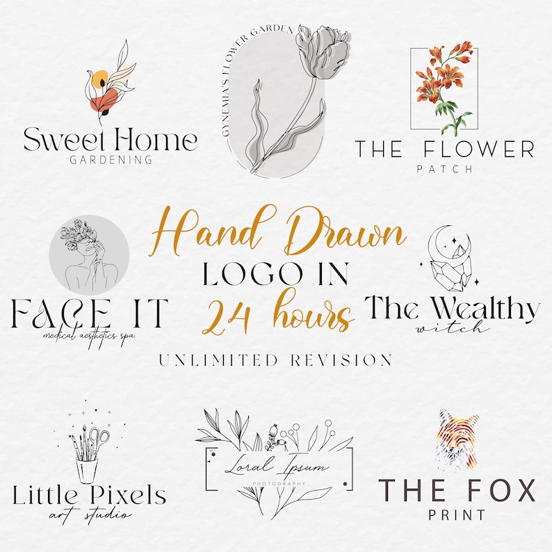 Custom Hand Drawn Logo, Logo Design, Custom Logo Design, Unique Logo ...