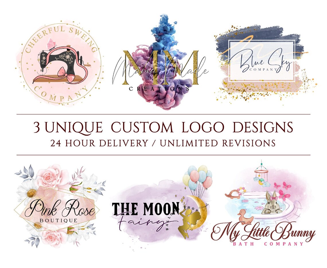 Custom Hand Drawn Logo, Logo Design, Logo Design Custom for Business ...