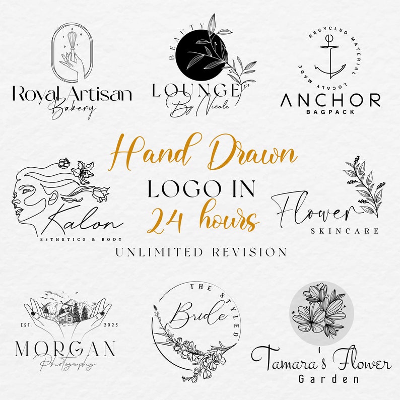 Custom Hand Drawn Logo, Logo Design, Custom Logo Design, Unique Logo ...