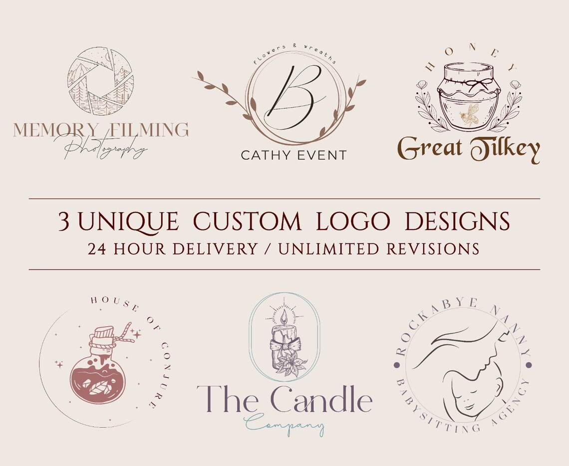 Custom Logo Design Photography Logo Logo Design Business Logo - Etsy