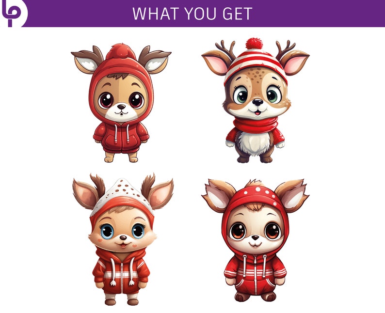 Baby Reindeer SVG Bundle, Cute Adorable Baby Reindeer Png for Christmas ...