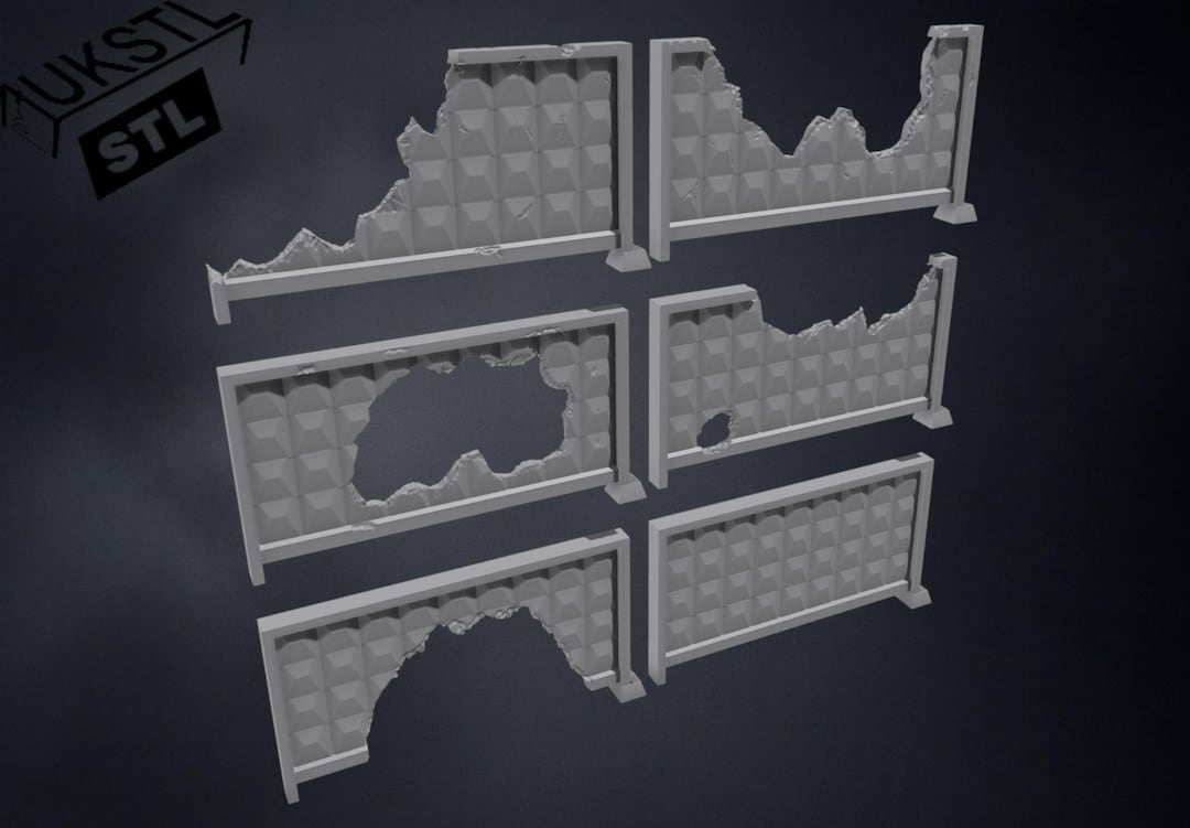 28–32mm Soviet Block Wall Modular STL Pack (6 Styles) Terrain for ...