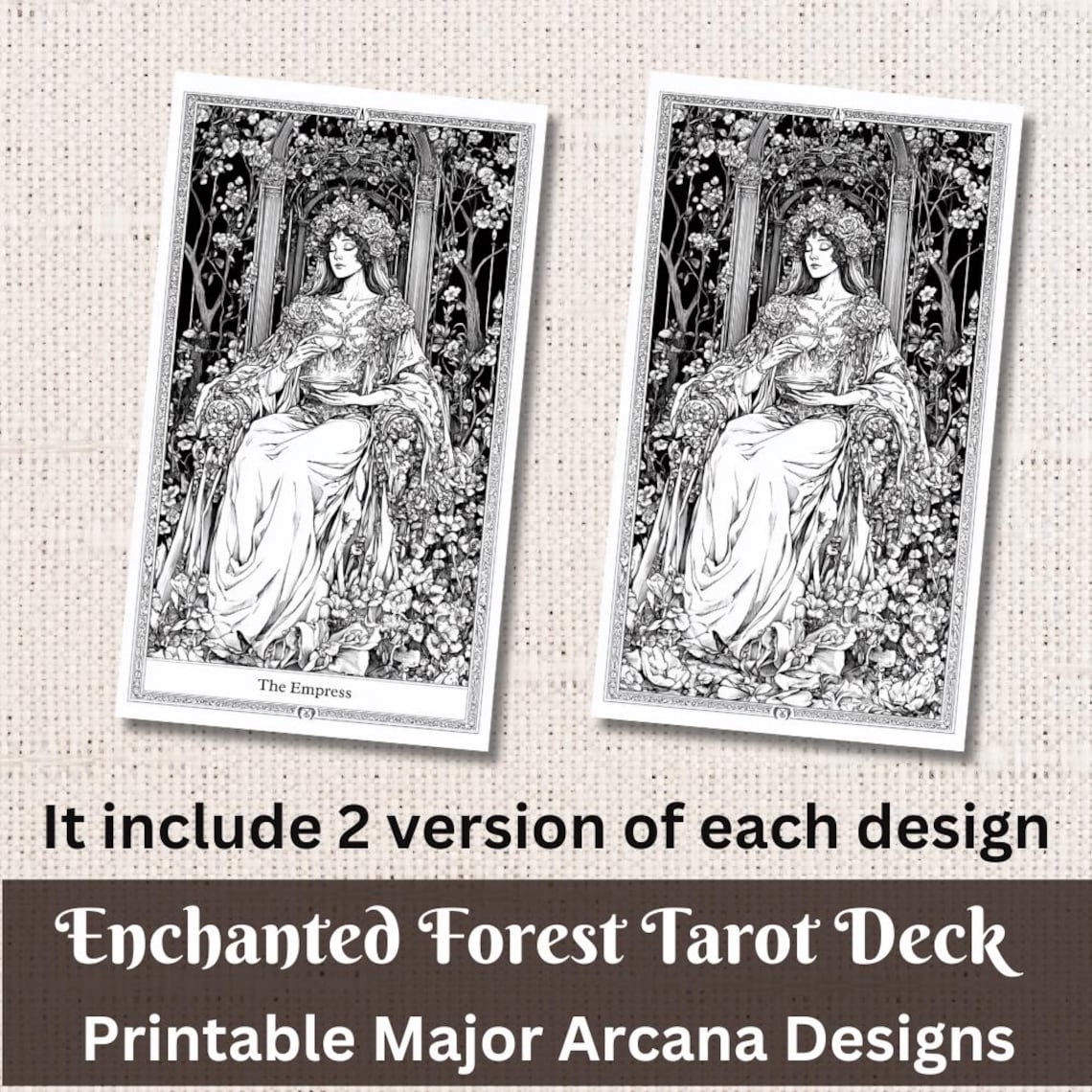 Enchanted Forest Tarot Card Printable Deck | Dark Fantasy Design ...