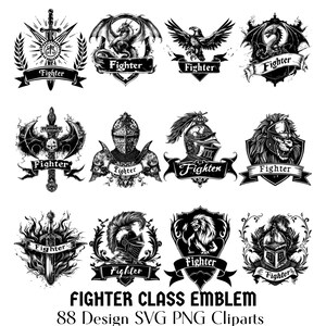 Fighter Class Clan Symbol 86 Designs Mega Pack | RPG Class Insignia ...
