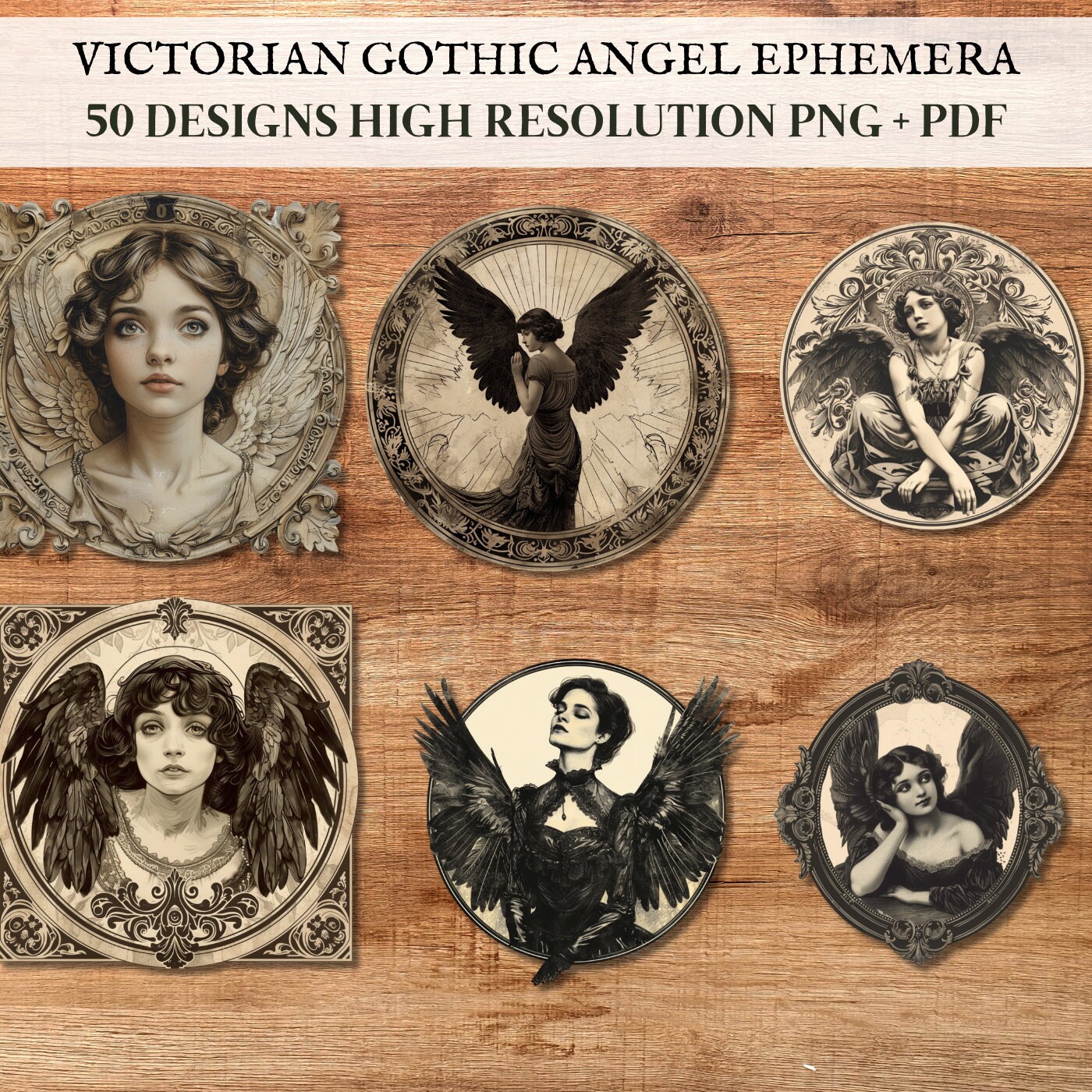 Gothic Dark Angel Junk Journal Ephemera Gothic Fussy Cut Sticker Junk ...