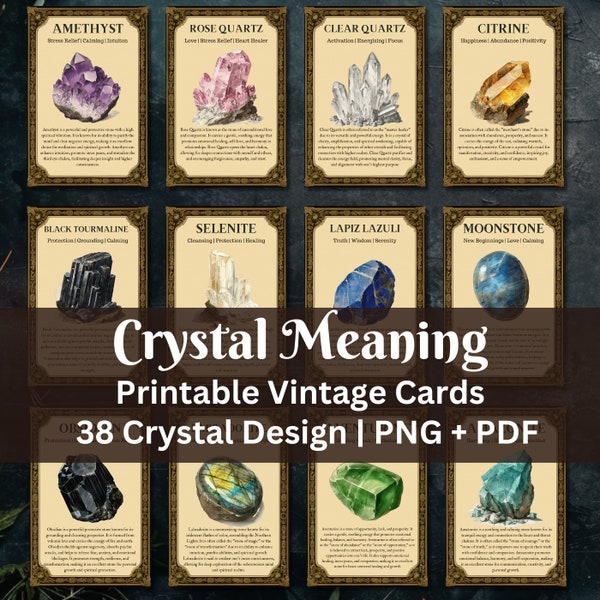 Printable Crystal Cards - Etsy