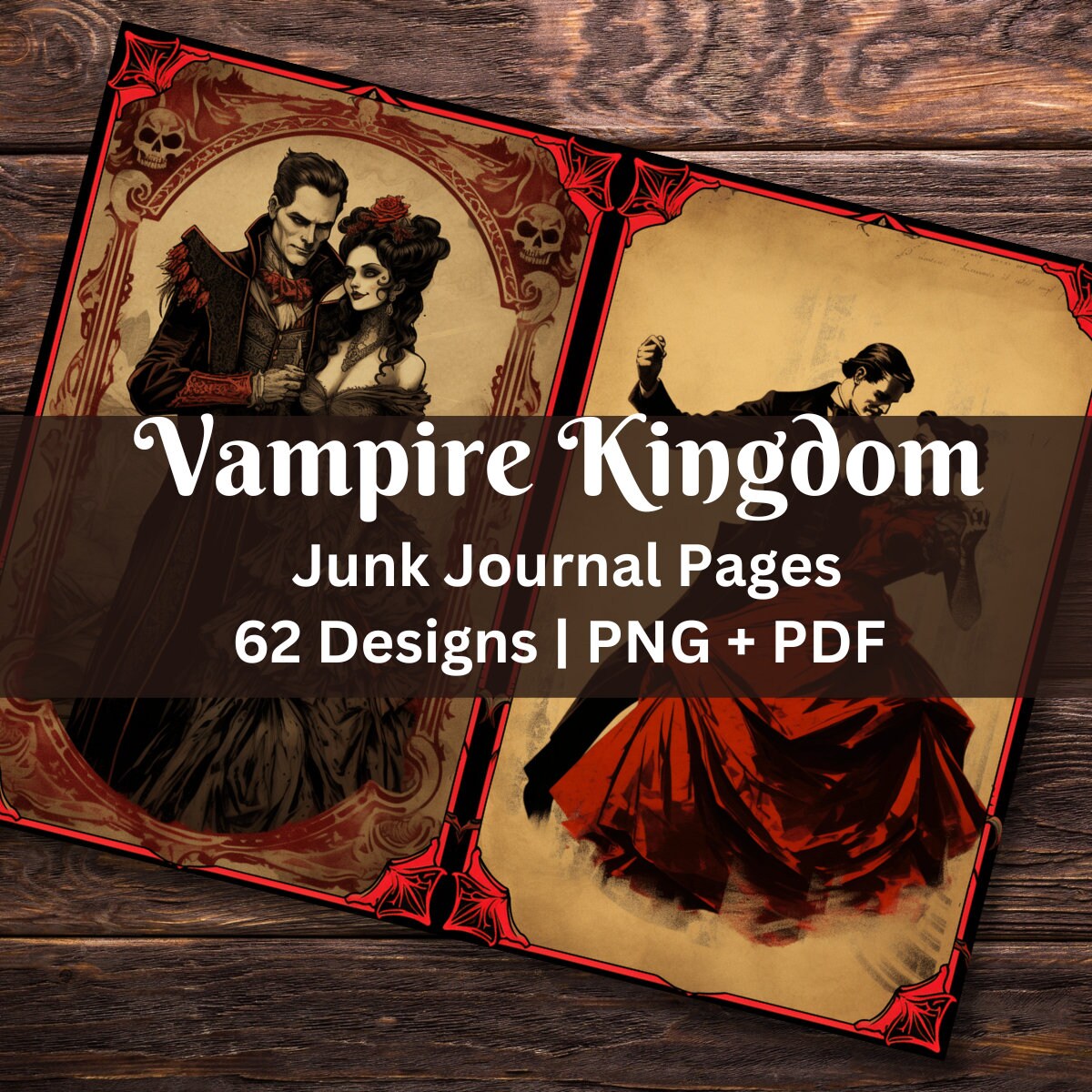 Vampire Junk Journal Kit | Vintage Victorian Gothic Printable Scrapbook ...