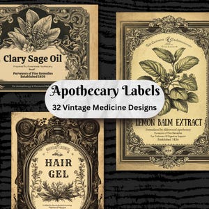 Vintage Printable Apothecary Labels Pack | Victorian Antique Medicine ...