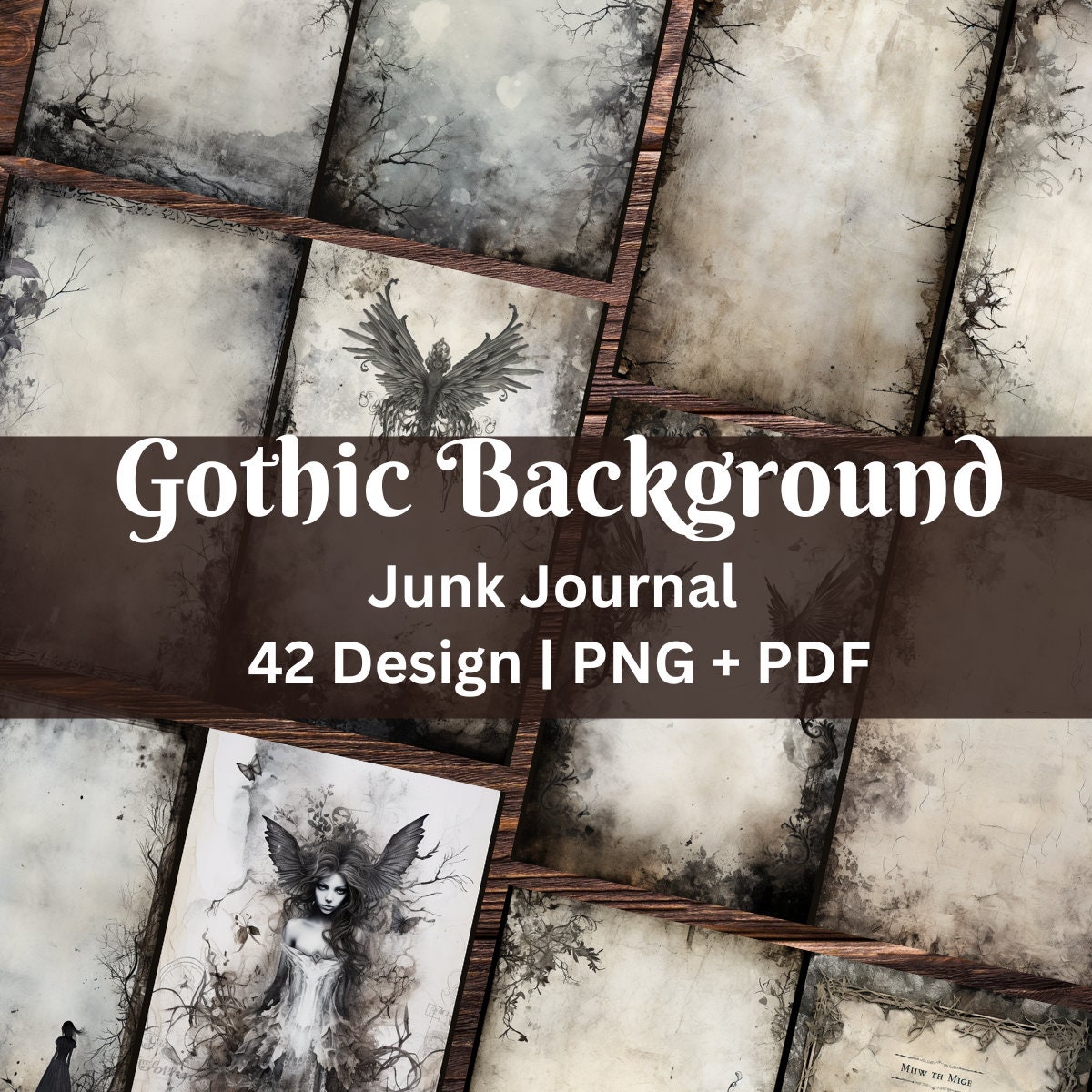 Gothic Junk Journal Background | Ephemera | Printable Background ...