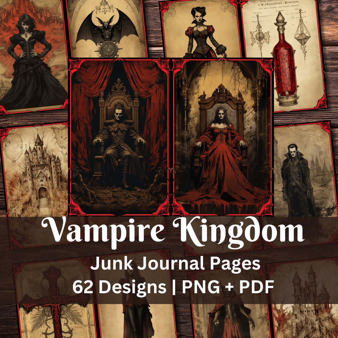 Vampire Junk Journal Kit | Vintage Victorian Gothic Printable Scrapbook ...
