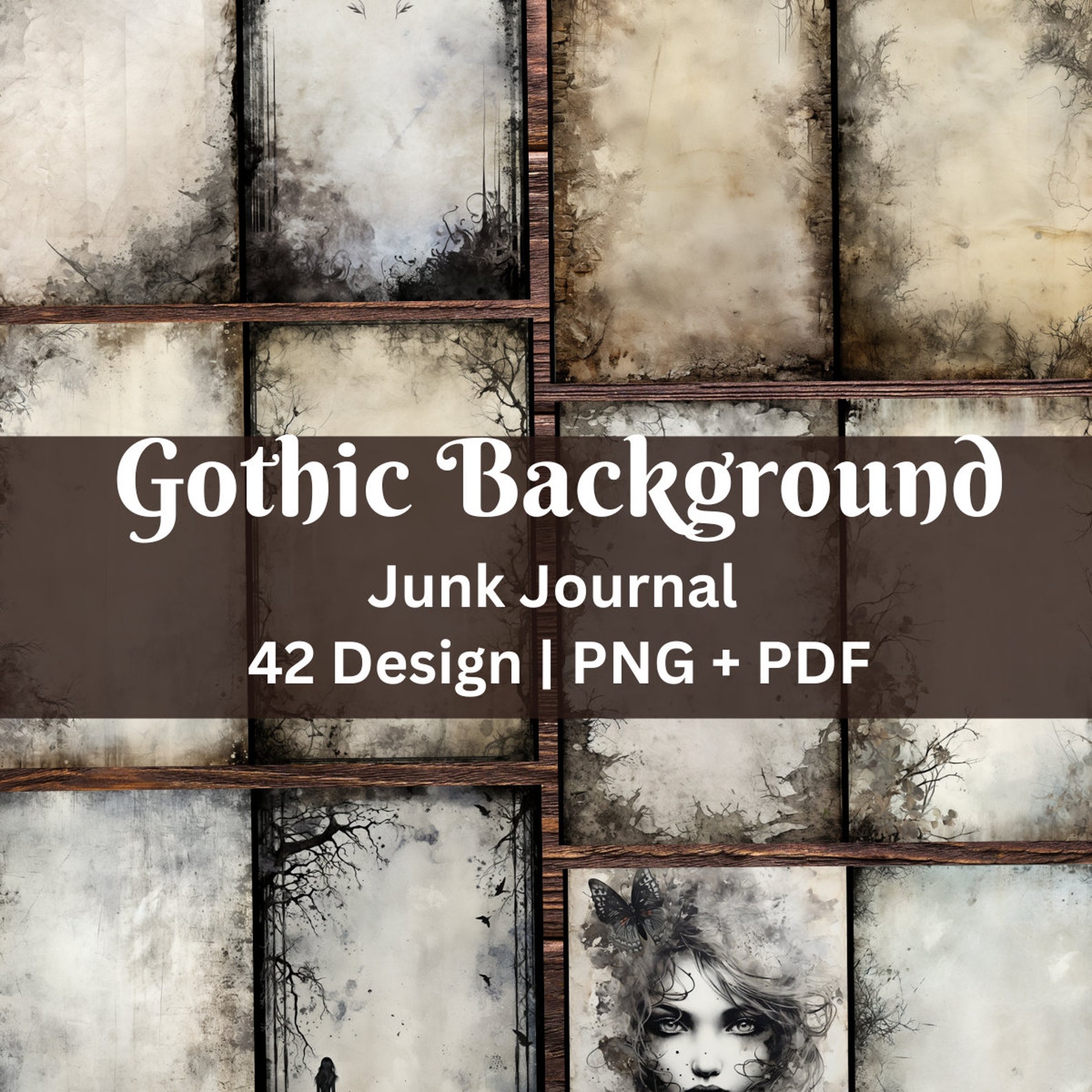 Gothic Junk Journal Background | Ephemera | Printable Background ...