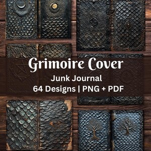 Grimoire Cover Dragon Scale Junk Journal Pages | Book of Shadows ...