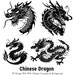 Chinese Dragon Clipart Set | Black and White | Tattoo Designs | T Shirt ...