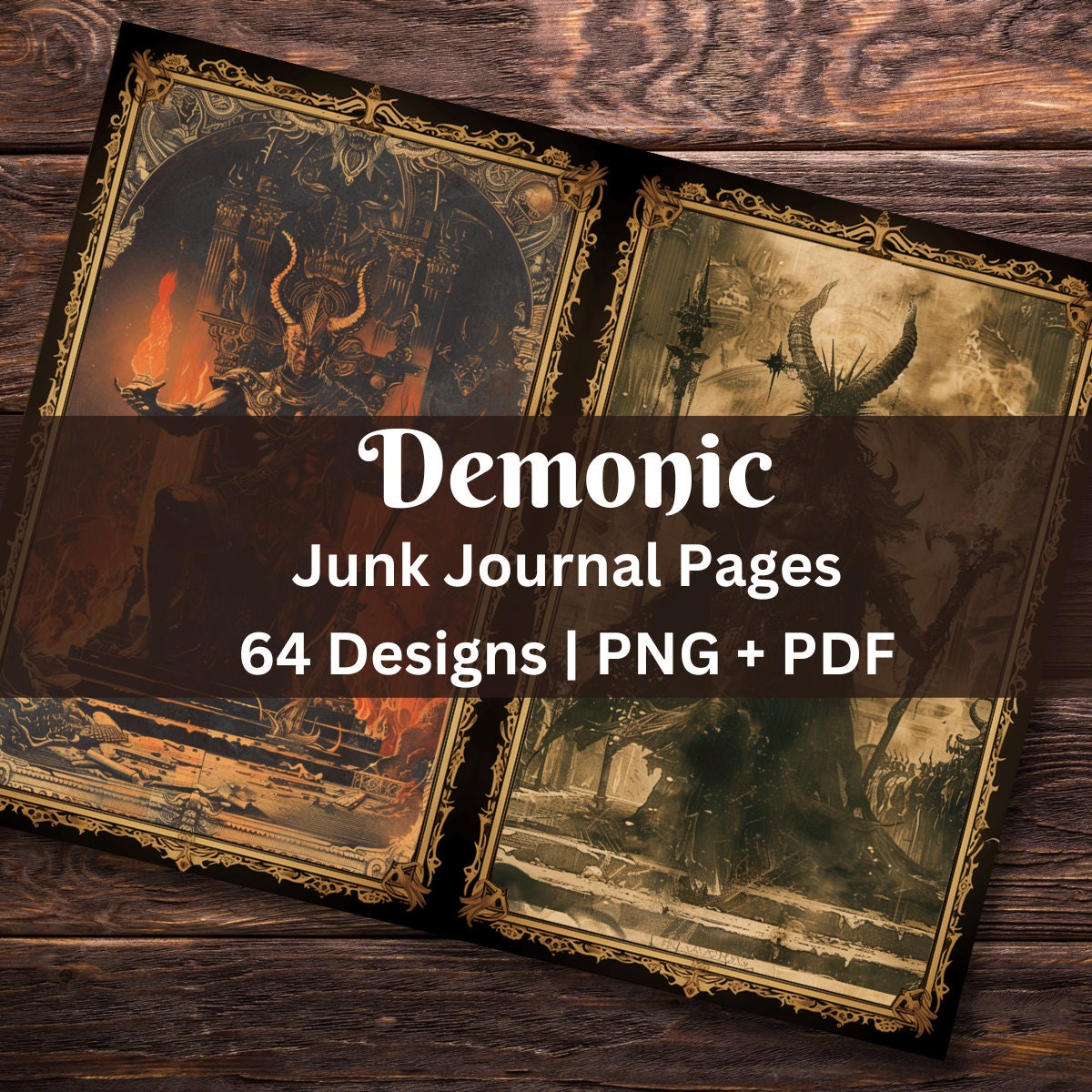 Demonic Infernal Junk Journal Pages Printable Scrapbook Scrapbook ...