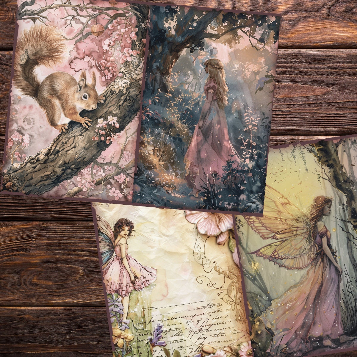 Pink Forest Fairy Junk Journal Pages | Summer Magical Fairies ...