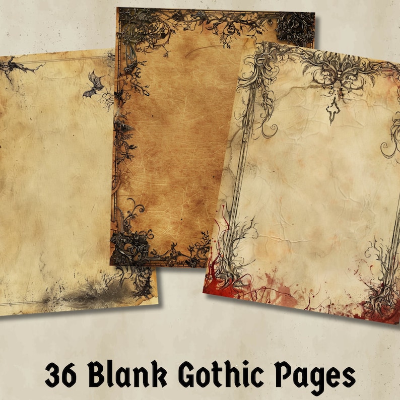 Gothic Blank Journal Pages | Vintage Stationary Paper | Grimoire ...