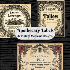 Vintage Printable Apothecary Labels Pack | Victorian Antique Medicine ...