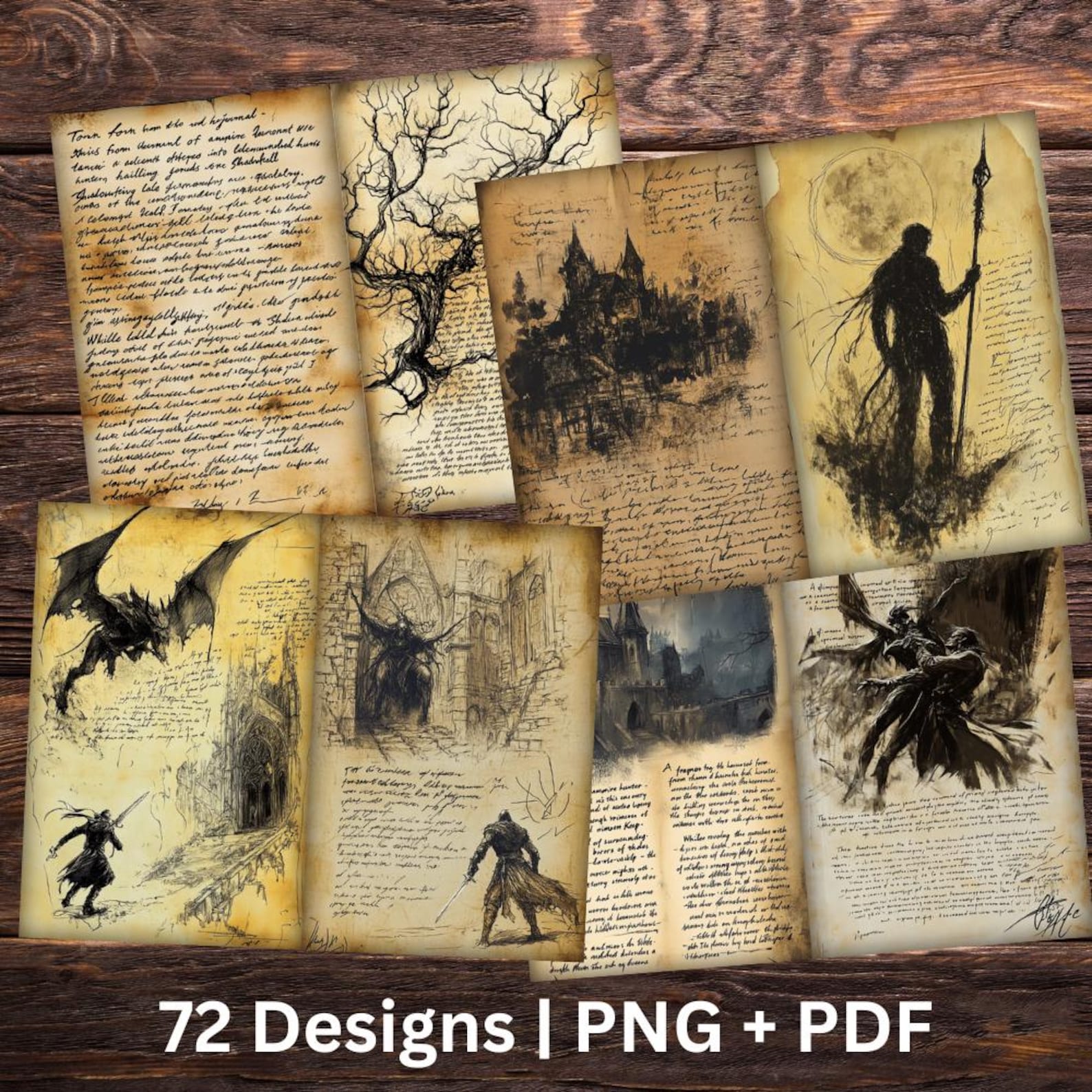Vampire Mystery Junk Journal Pages | Vampire Hunter Journal Entry ...