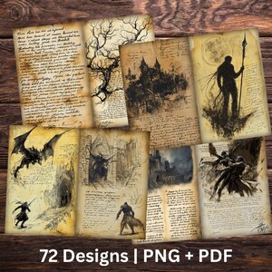 Vampire Mystery Junk Journal Pages | Vampire Hunter Journal Entry ...