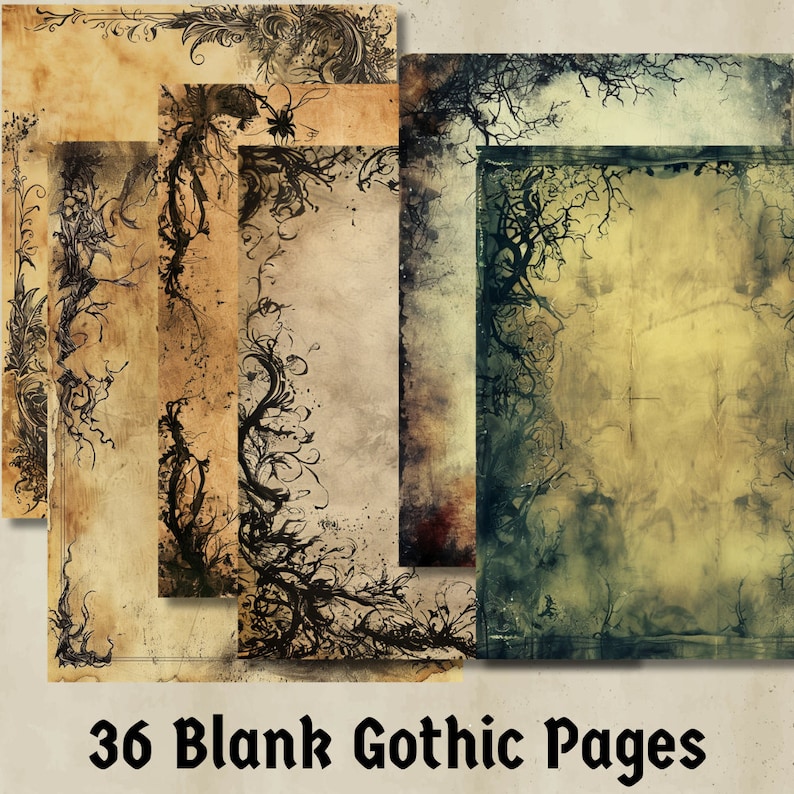 Gothic Blank Journal Pages | Vintage Stationary Paper | Grimoire ...
