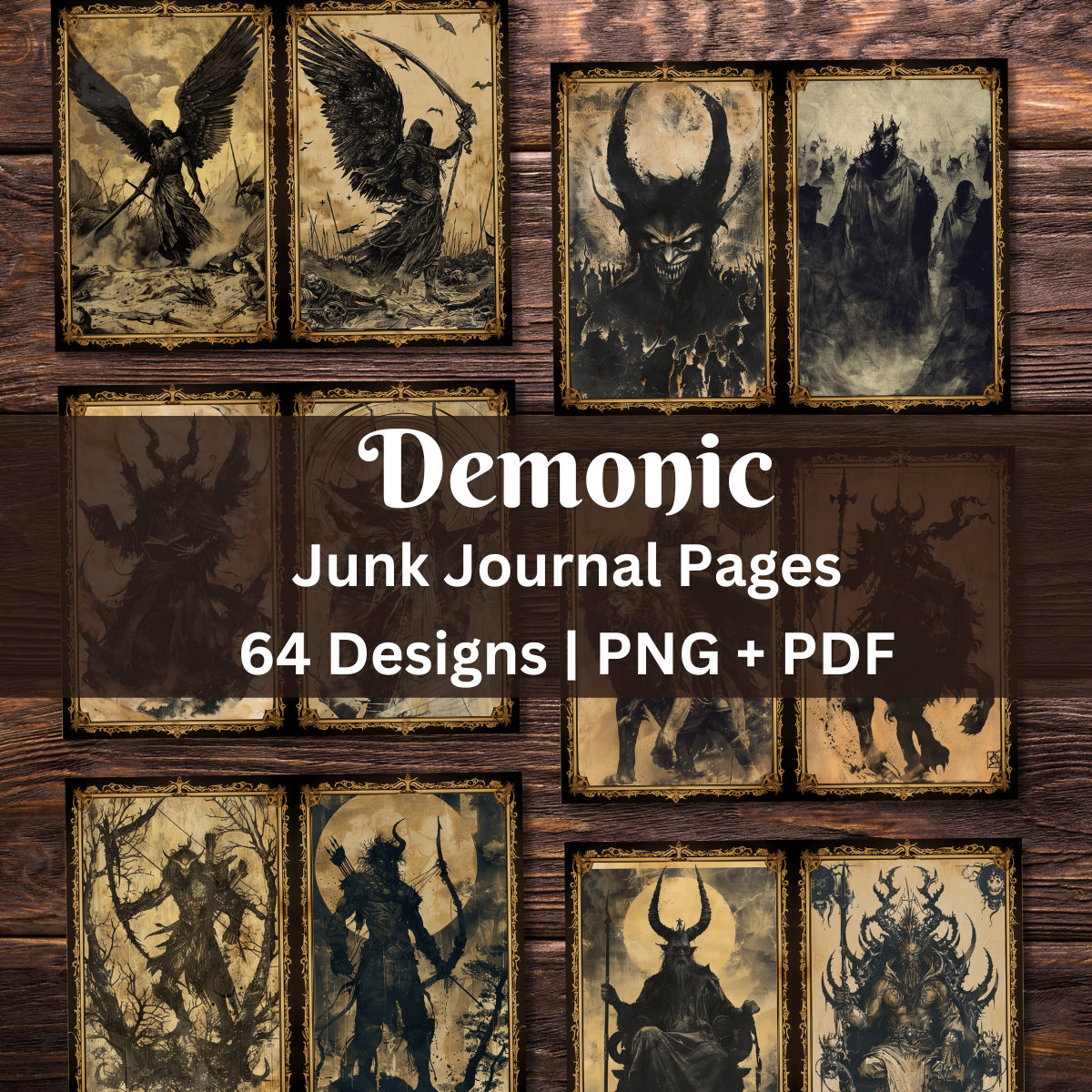 Demonic Infernal Junk Journal Pages Printable Scrapbook Scrapbook ...