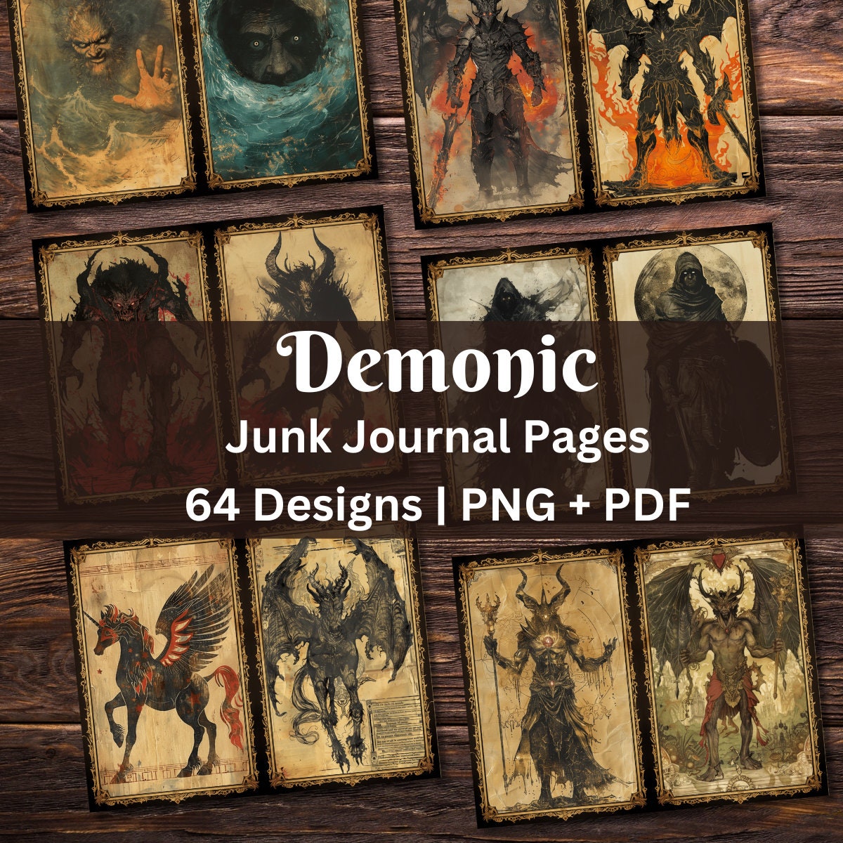 Demonic Infernal Junk Journal Pages Printable Scrapbook Scrapbook ...