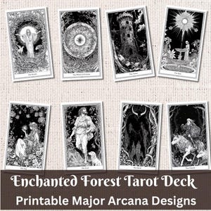 Enchanted Forest Tarot Card Printable Deck | Dark Fantasy Design ...