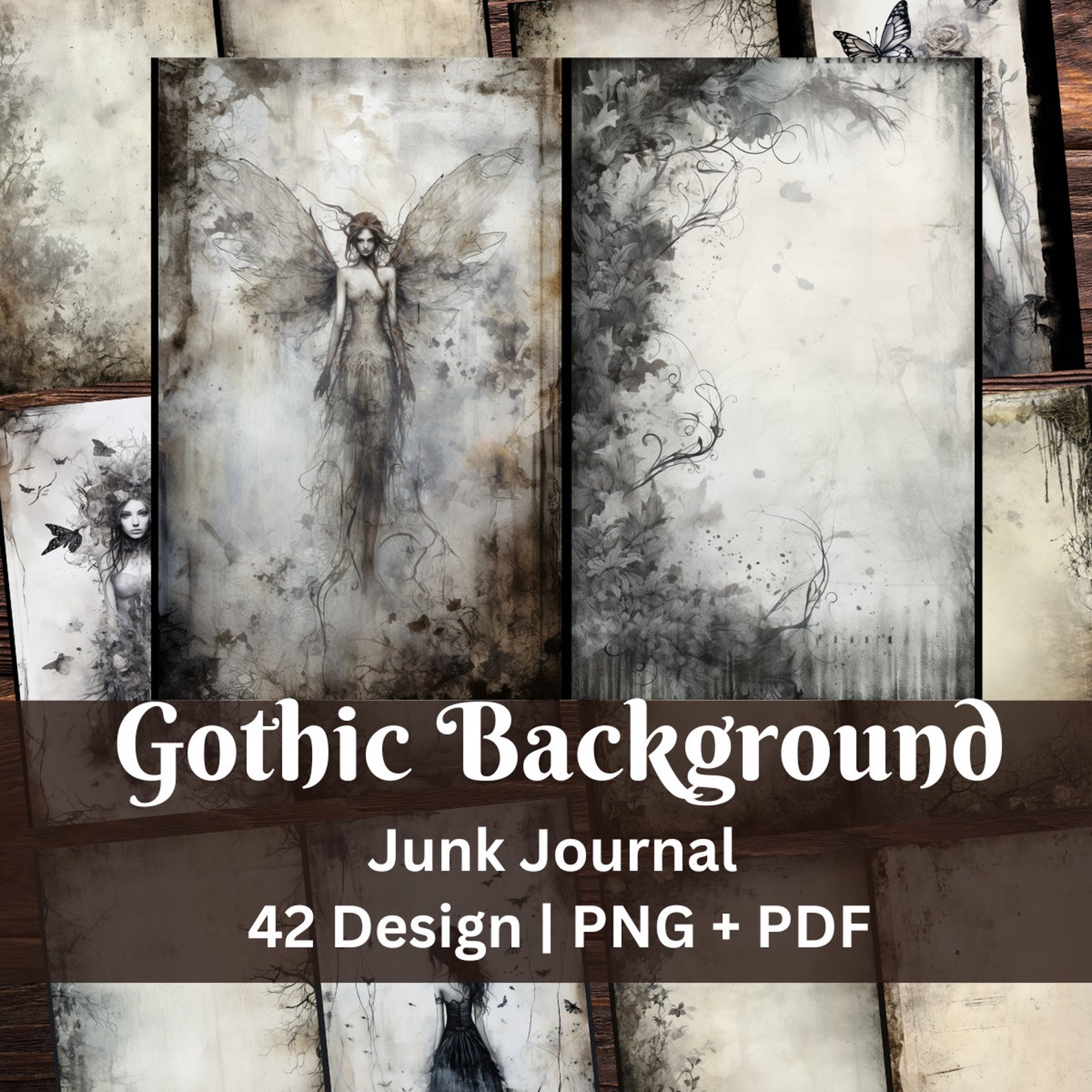 Gothic Junk Journal Background | Ephemera | Printable Background ...