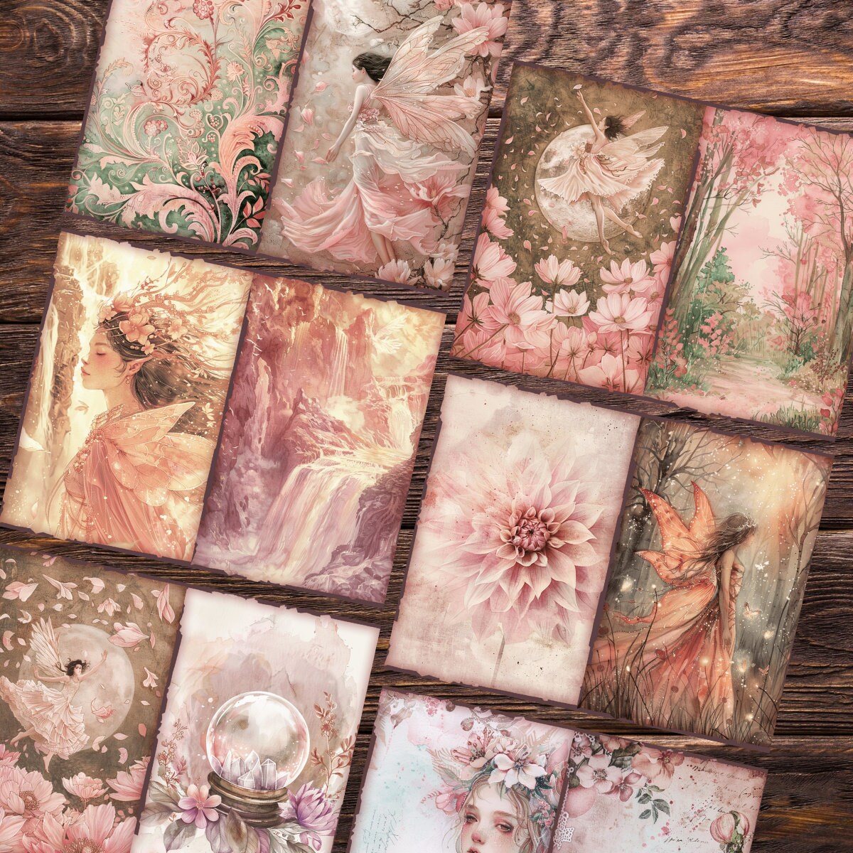 Pink Forest Fairy Junk Journal Pages | Summer Magical Fairies ...