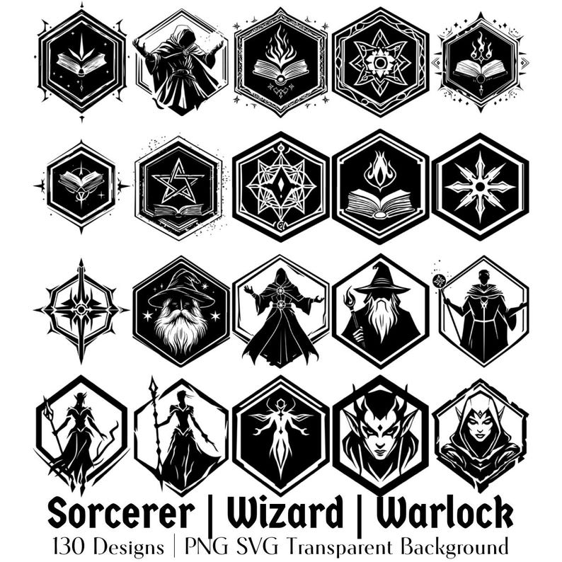 Wizard Witch Sorcerer Warlock Character Token Icon PNG SVG | Dice Box ...