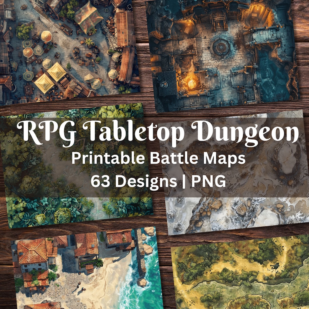 RPG Dungeon Printable Maps | Tabletop Games Battle Maps | Game Master ...