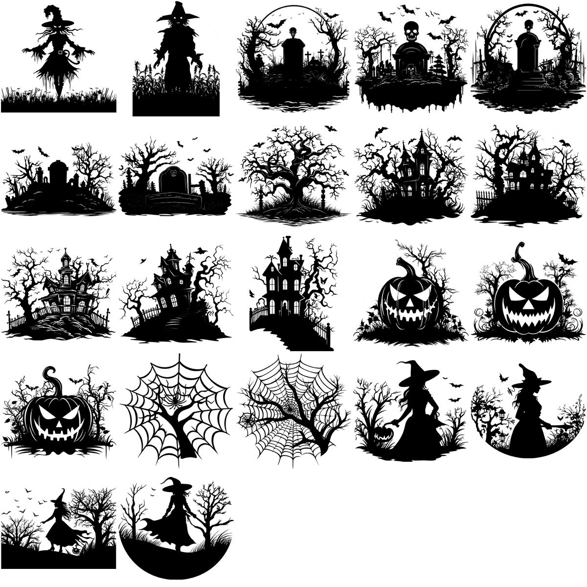Halloween Clipart Bundle SVG PNG Transparent Background Haunted House ...