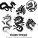Chinese Dragon Clipart Set | Black and White | Tattoo Designs | T Shirt ...