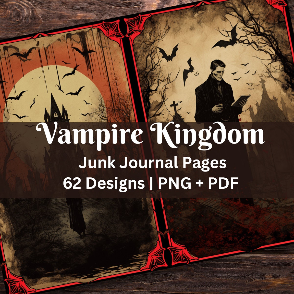 Vampire Junk Journal Kit | Vintage Victorian Gothic Printable Scrapbook ...