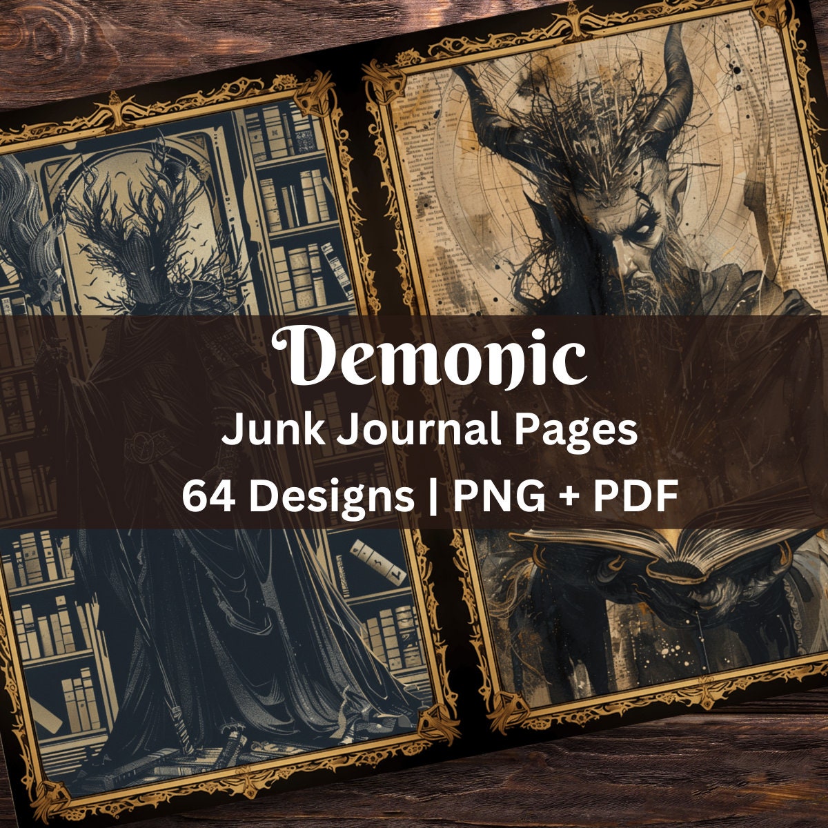 Demonic Infernal Junk Journal Pages Printable Scrapbook Scrapbook ...