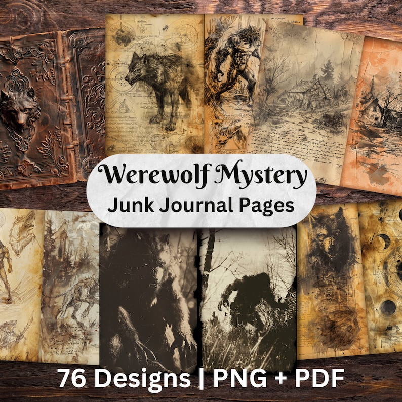Werewolf Mystery Junk Journal Pages | Werewolf Hunter Journal Entry ...