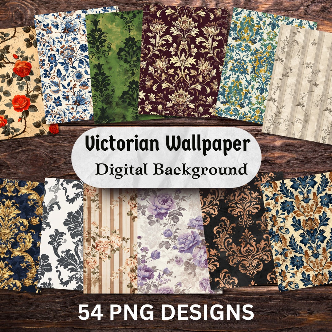 Victorian Wallpaper Digital Background | 54 Designs Antique Junk ...