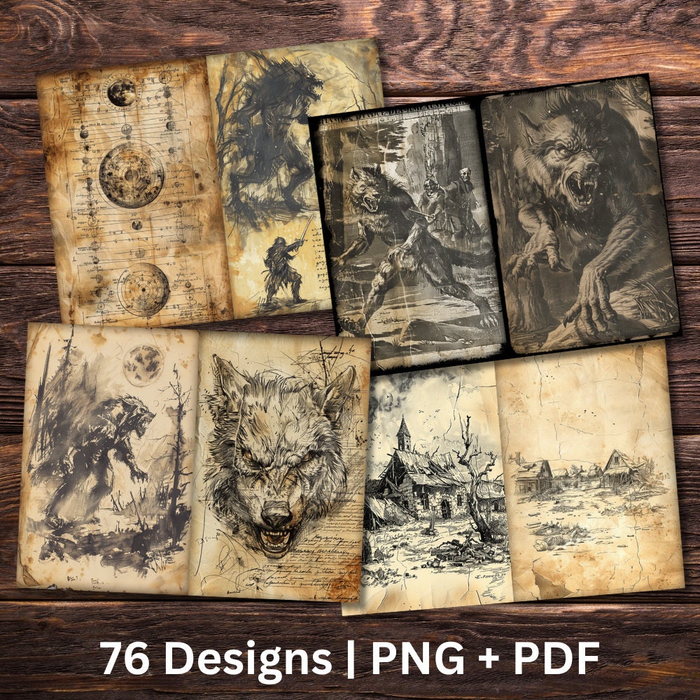 Werewolf Mystery Junk Journal Pages | Werewolf Hunter Journal Entry ...