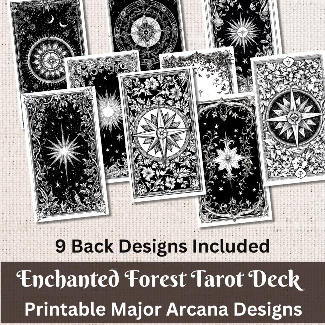 Enchanted Forest Tarot Card Printable Deck | Dark Fantasy Design ...