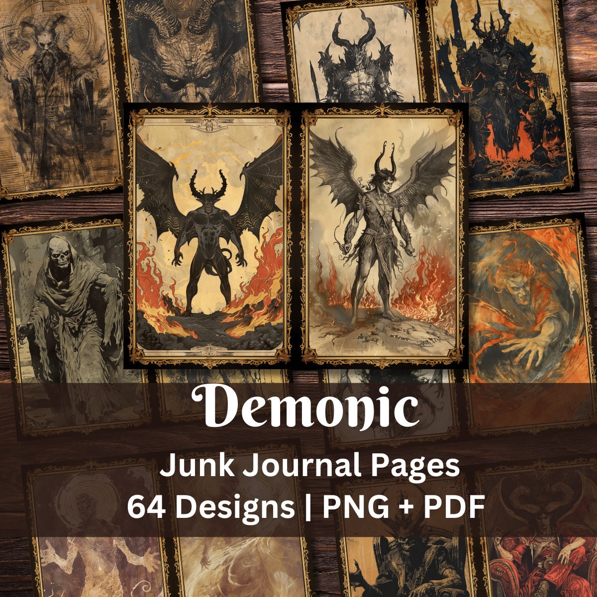 Demonic Infernal Junk Journal Pages Printable Scrapbook Scrapbook ...