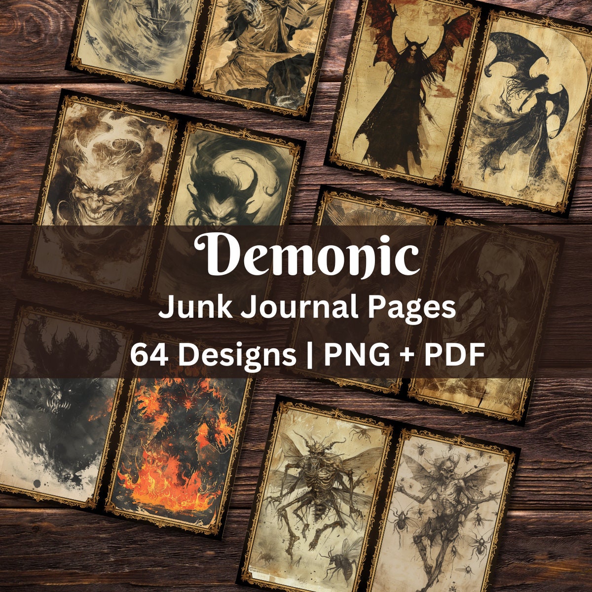 Demonic Infernal Junk Journal Pages Printable Scrapbook Scrapbook ...
