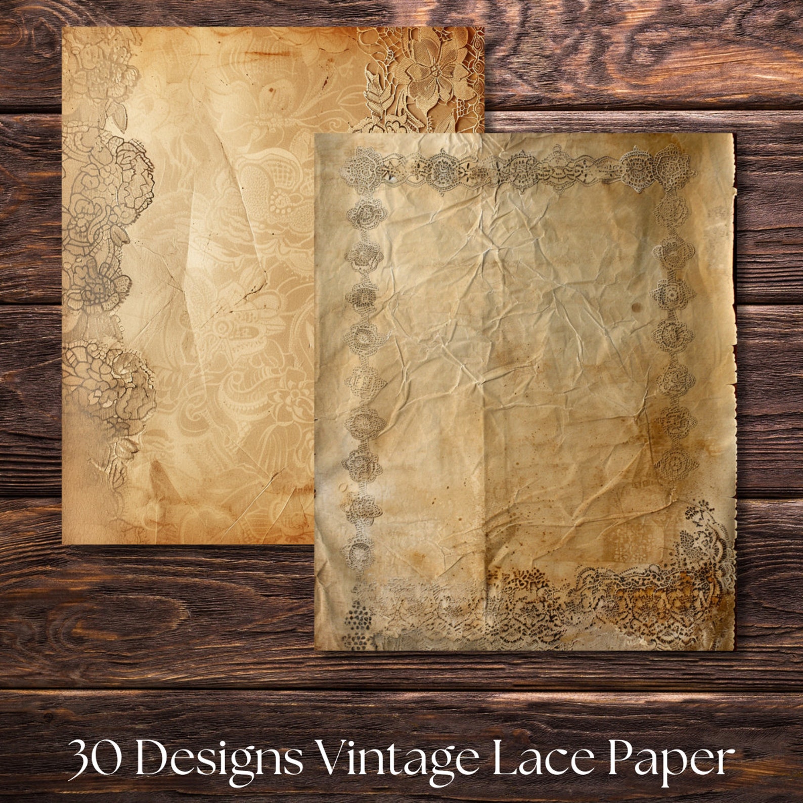 Lace Textured Paper | Vintage Document Pack | Antique Layered Paper ...