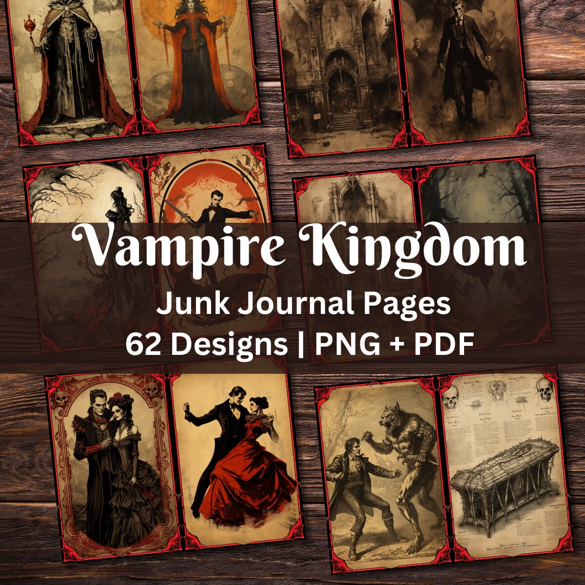 Vampire Junk Journal Kit Vintage Victorian Gothic Printable Scrapbook ...