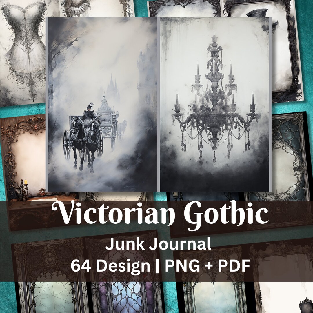 Gothic Victorian Background Junk Journal | Digital Background ...