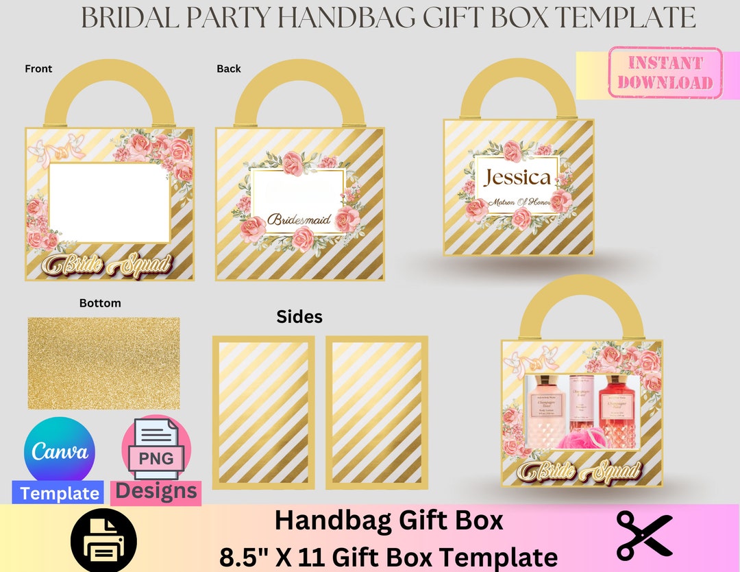 Bridal Party Handbag Gift Box, Handbag Gift Box, Luxury Purse Gift Box ...