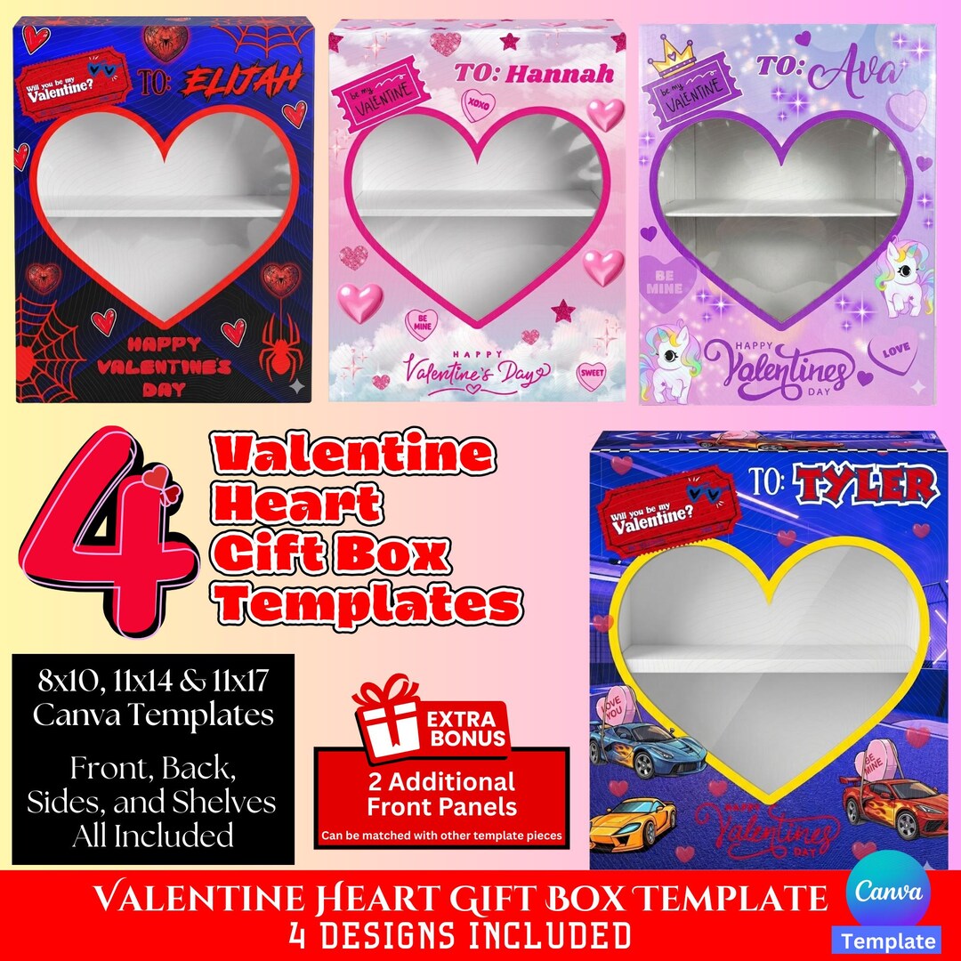 Kids Heart Vending Machine, Jumbo Valentine, Template Bundle, Valentine ...