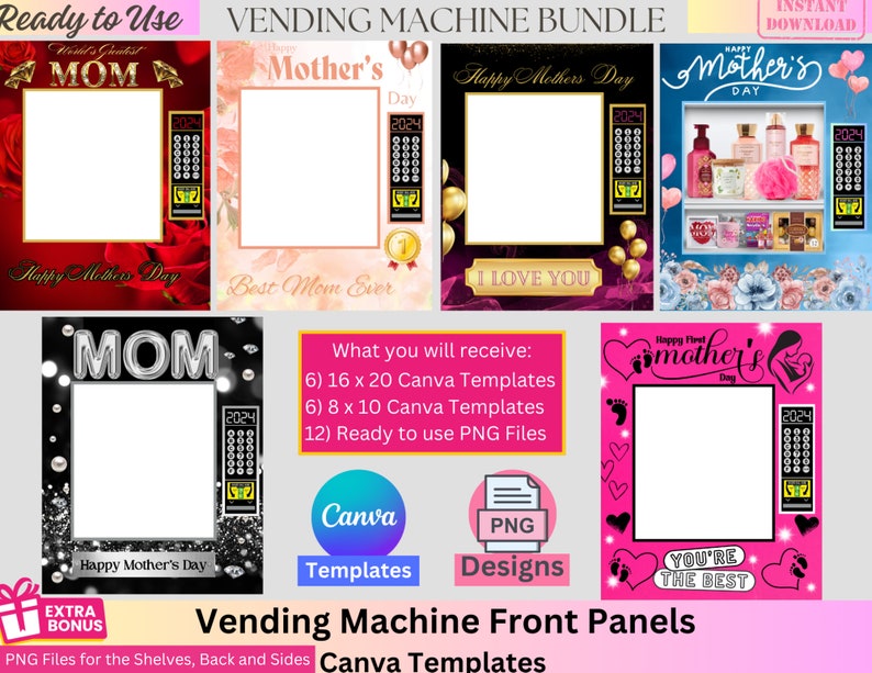 Mother's Day Vending Machine Template, Vending Machine, Editable Front ...