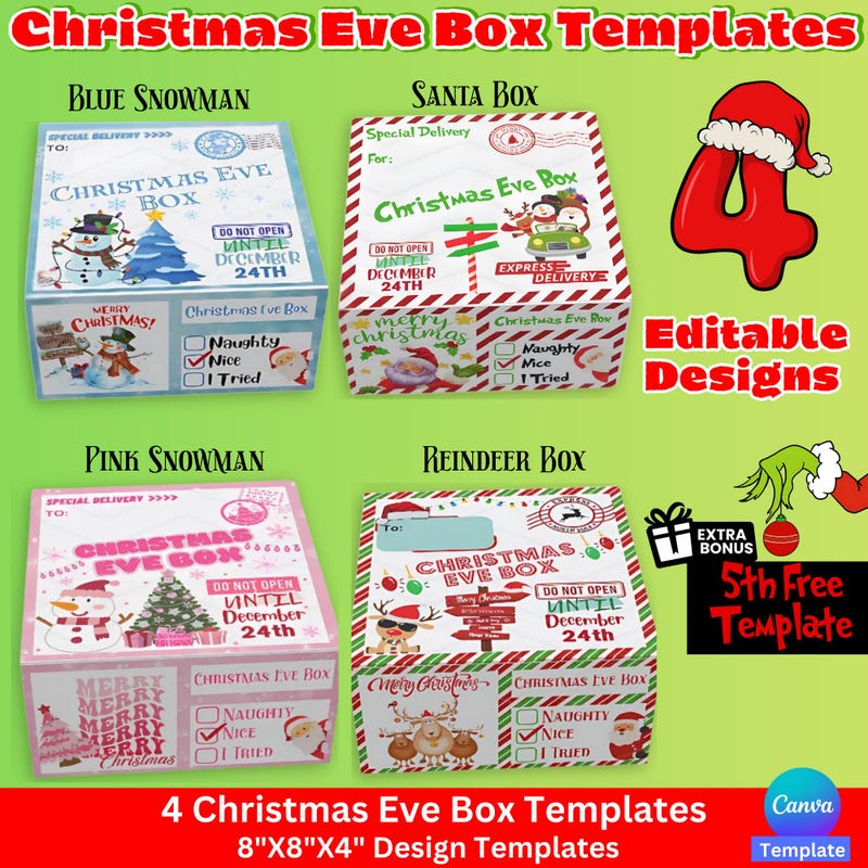 Grinch Box Png Template - Etsy