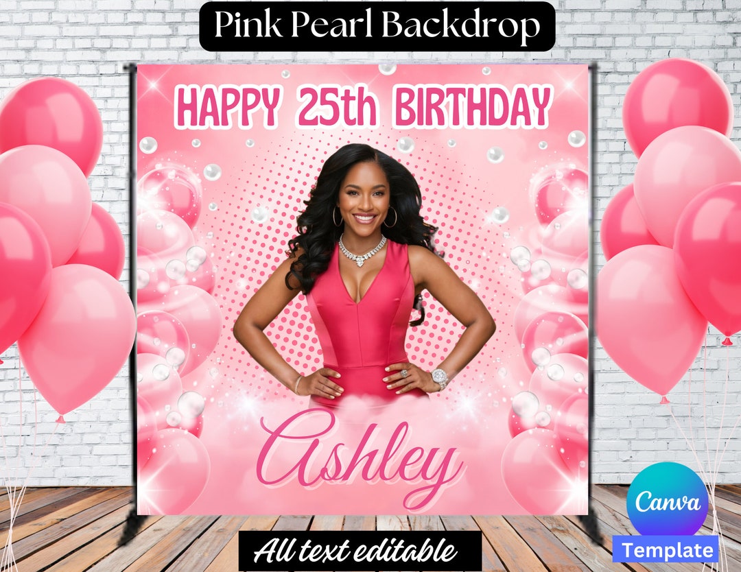Elegant Backdrop Template, Pink Backdrop, Birthday Backdrop, Party ...