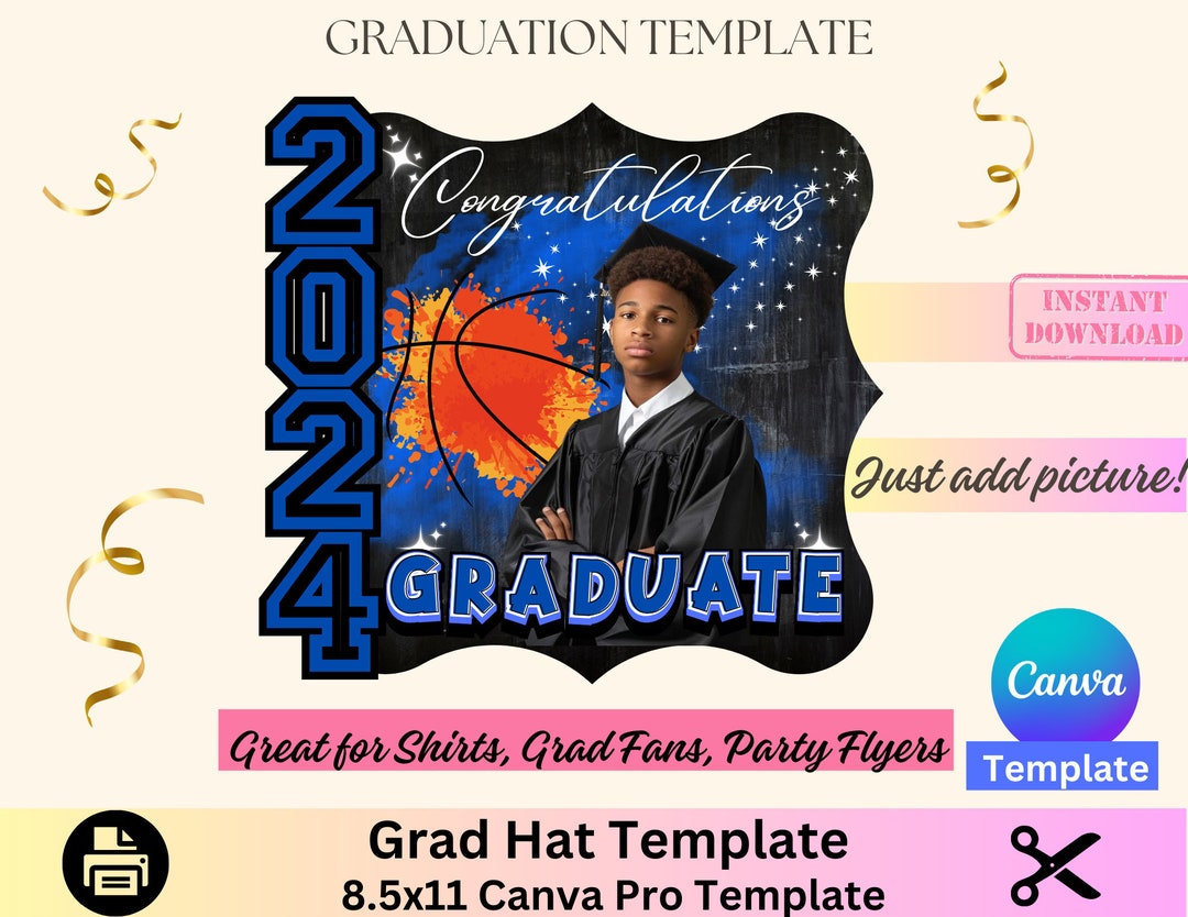Graduation Cap Template, Graduation Design, T-shirt Image, Party Flyer ...